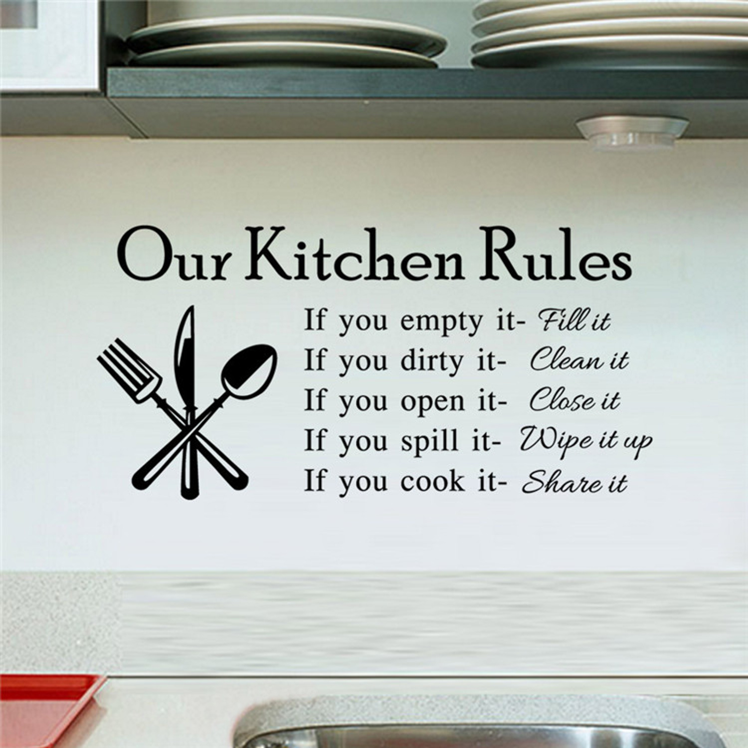 Kitchen Etiquette Quotes Canvas Schilderij My Kitchen, My Rules